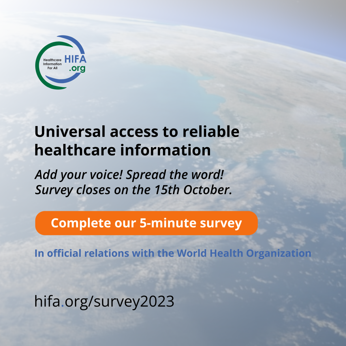 HIFA in Official Relations with WHO | Health Information For All (HIFA.ORG)